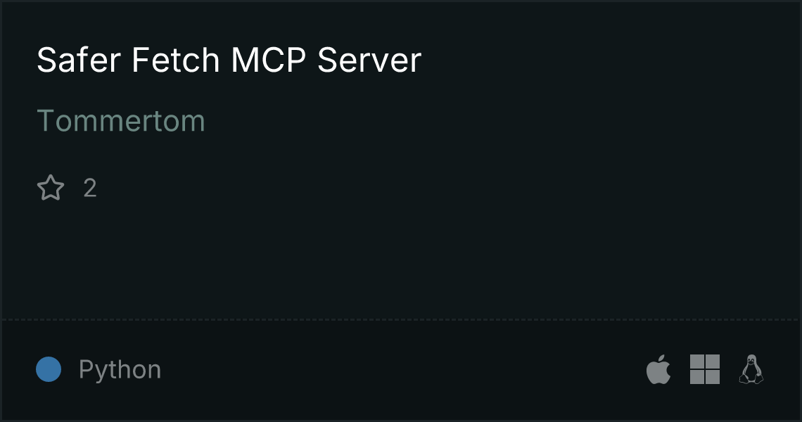 Score | Safer Fetch MCP Server | Glama