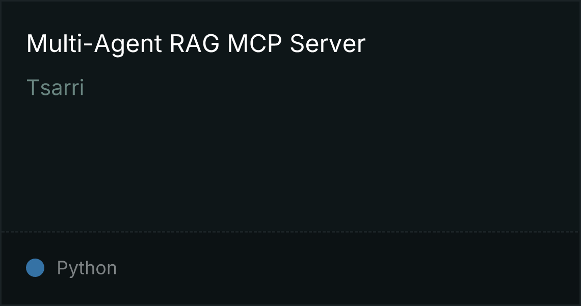 Schema | Multi-Agent RAG MCP Server | Glama