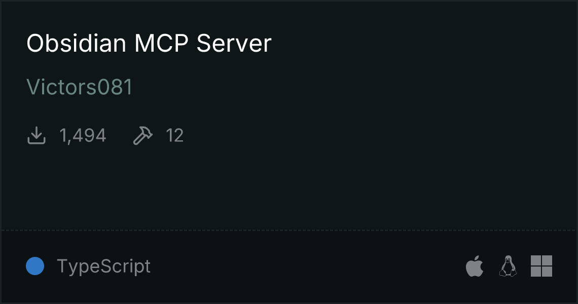 Obsidian MCP Server by Victors081 | Glama