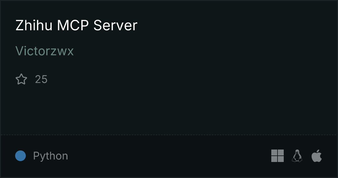 Zhihu MCP Server by Victorzwx | Glama