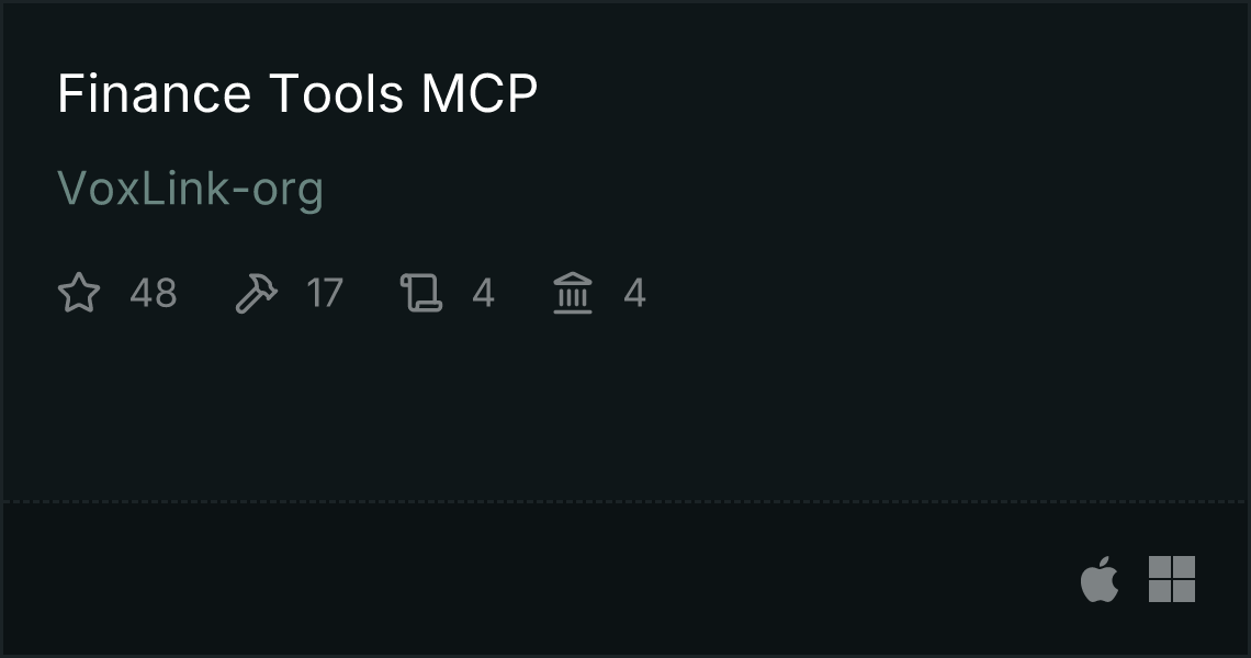 Finance Tools MCP by VoxLink-org | Glama