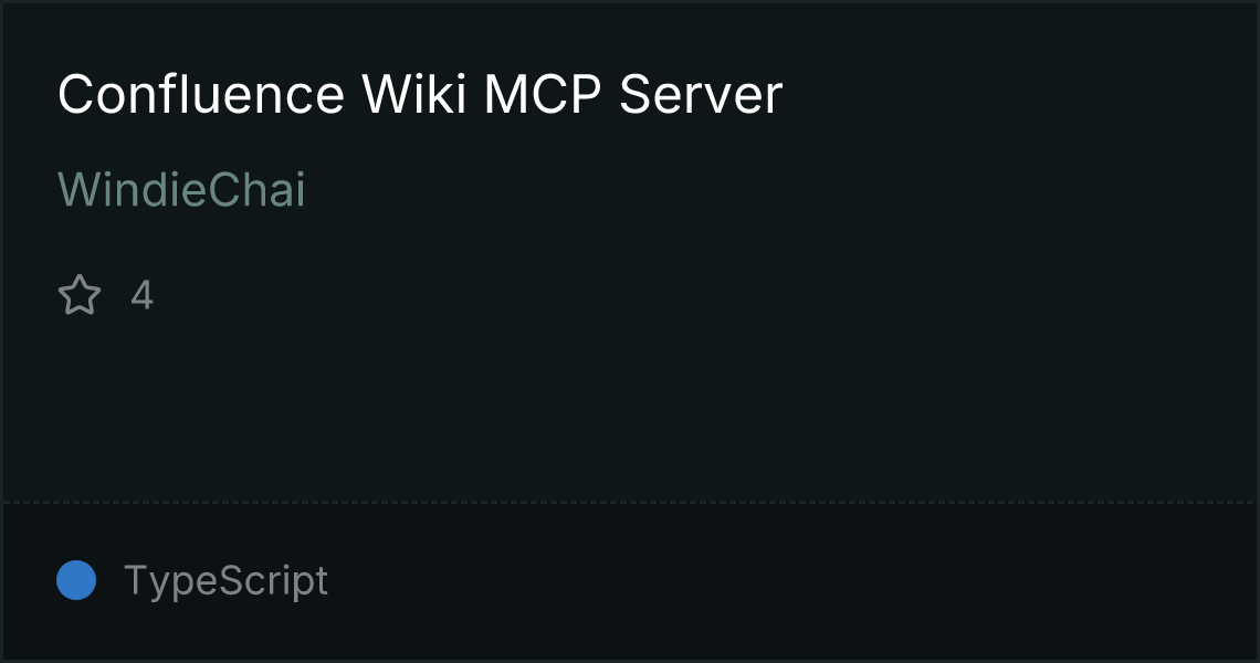 Confluence Wiki MCP Server by WindieChai | Glama