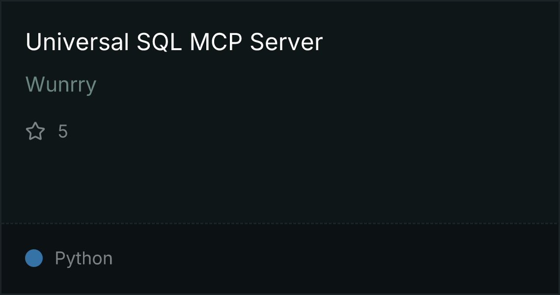 Universal SQL MCP Server | Glama