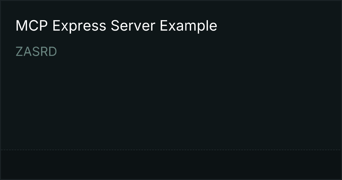 MCP Express Server Example | Glama