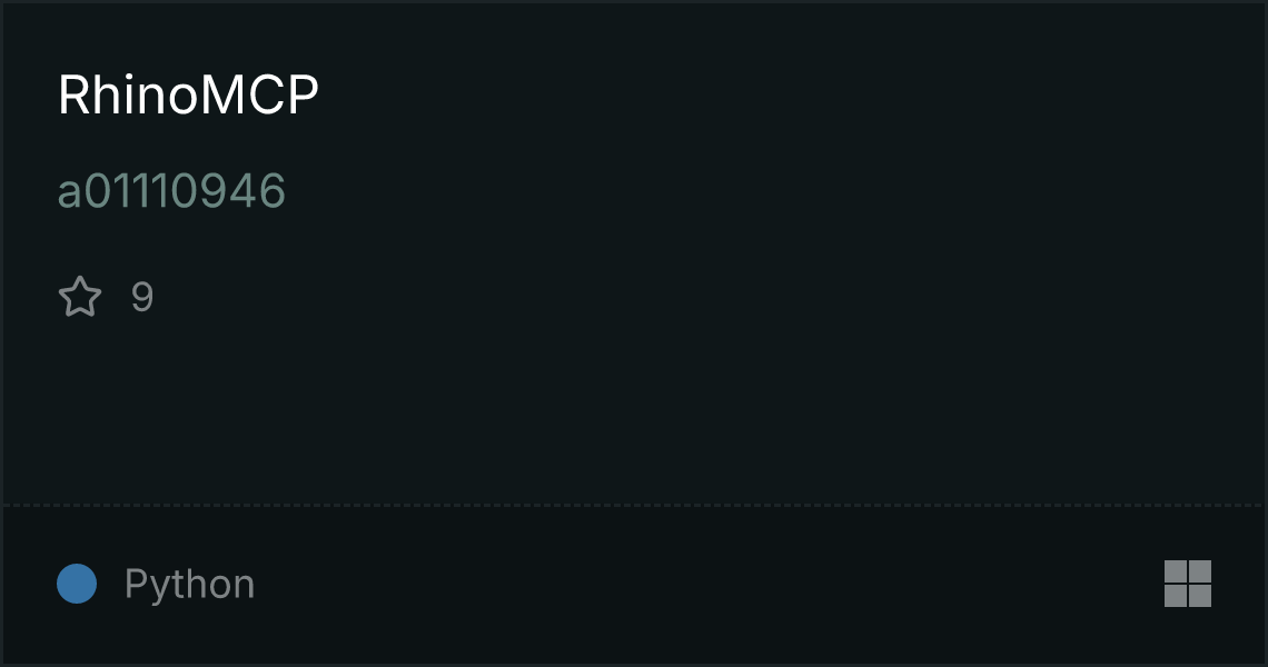 RhinoMCP by a01110946 | Glama