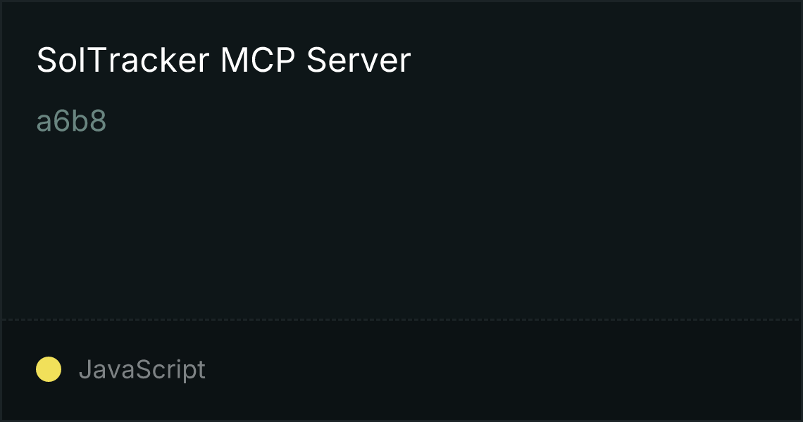 SolTracker MCP Server | Glama
