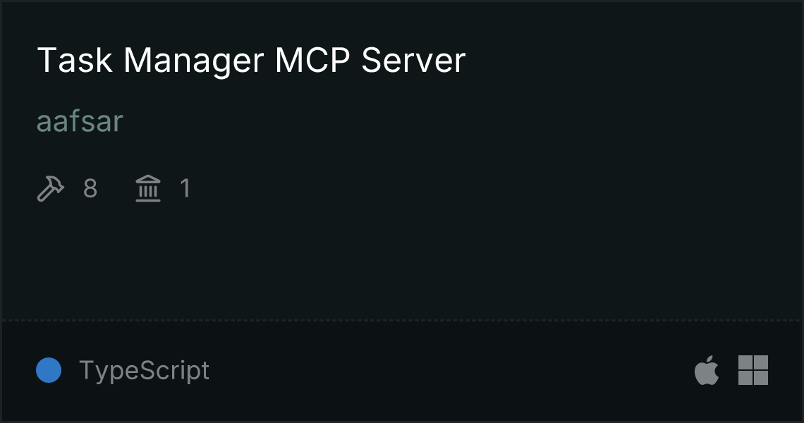 Task Manager MCP Server by aafsar | Glama