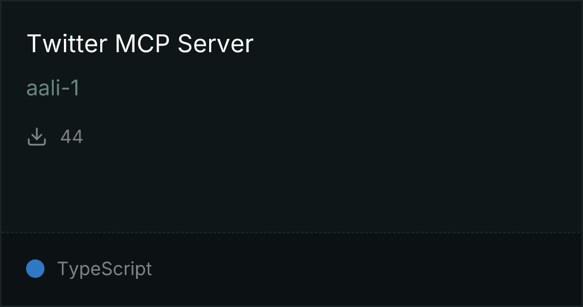Twitter MCP Server by aali-1 | Glama