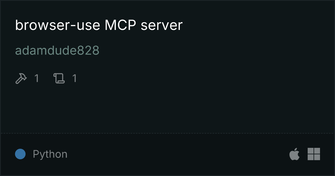 browser-use MCP server by adamdude828 | Glama