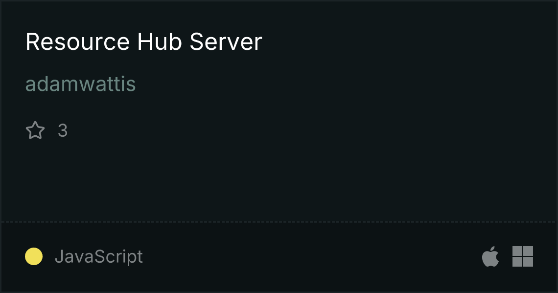Resource Hub Server | Glama