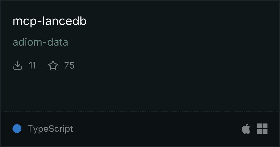 mcp-lancedb by adiom-data | Glama