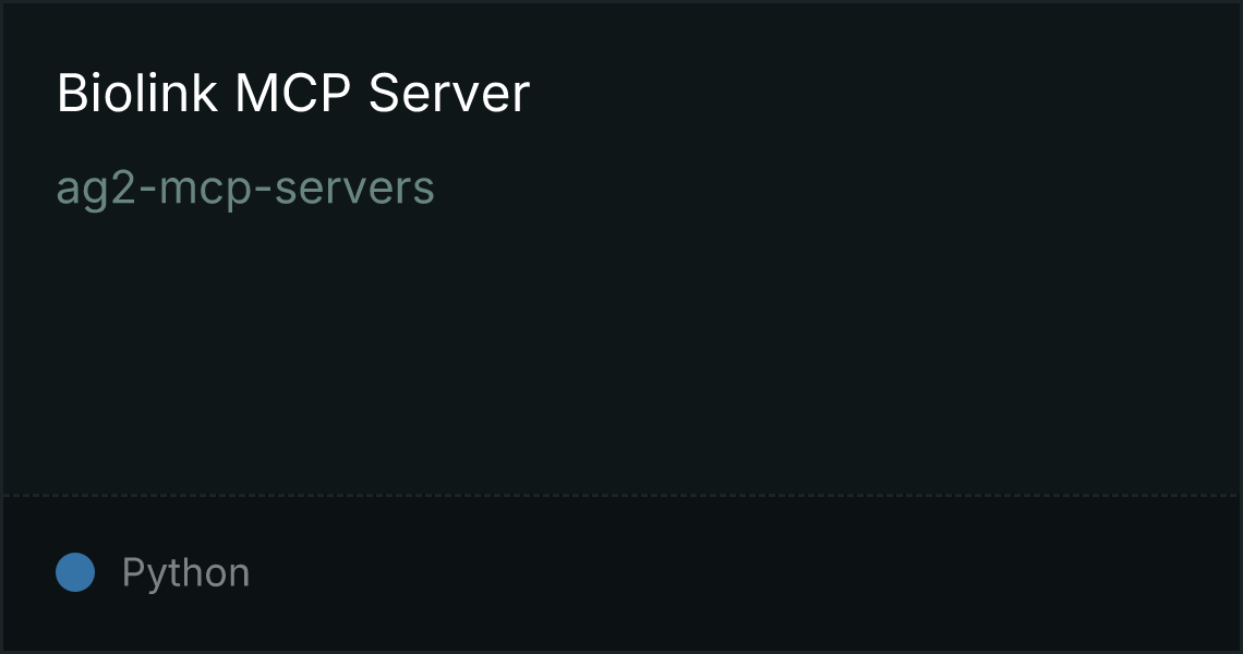 Biolink MCP Server by ag2-mcp-servers | Glama