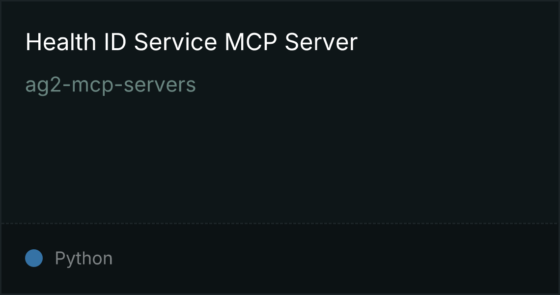 Health ID Service MCP Server by ag2-mcp-servers | Glama