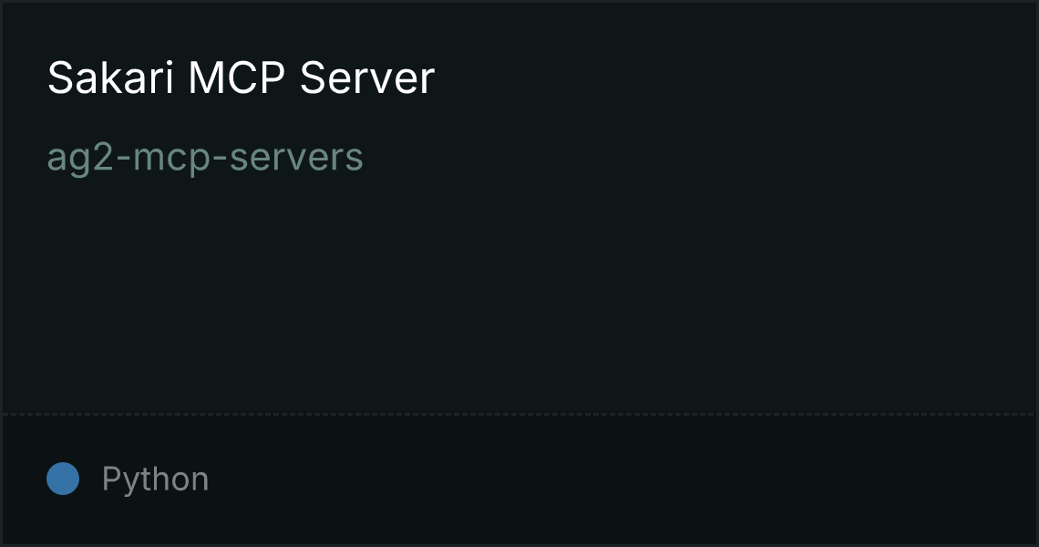 Sakari MCP Server by ag2-mcp-servers | Glama