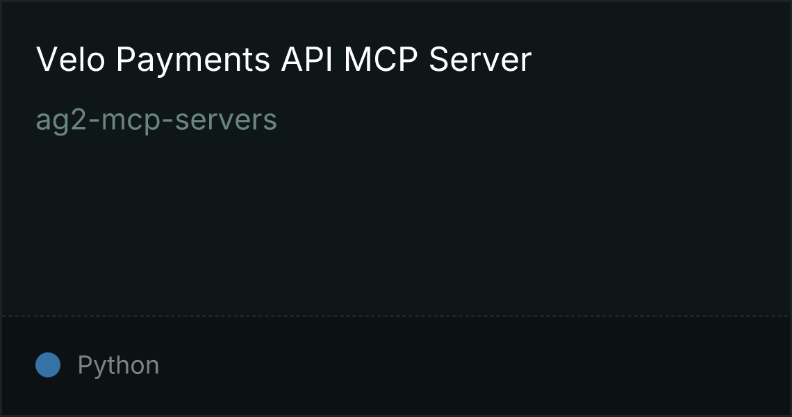 Velo Payments API MCP Server | Glama