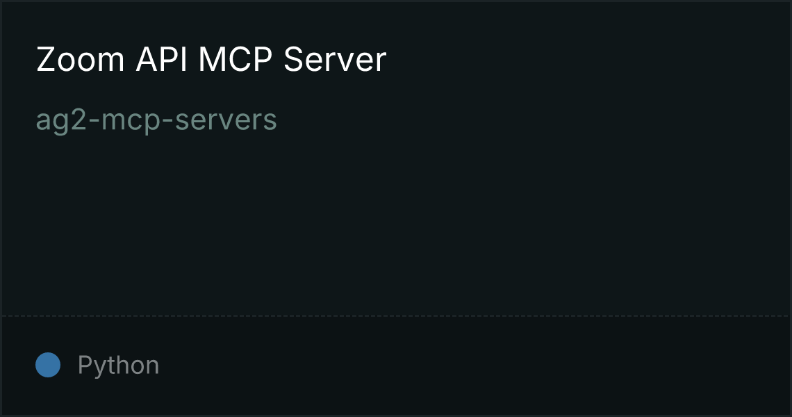Zoom API MCP Server | Glama