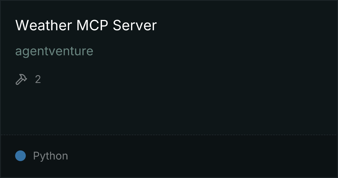 Weather MCP Server by agentventure | Glama