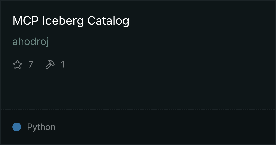 Discussions | MCP Iceberg Catalog | Glama