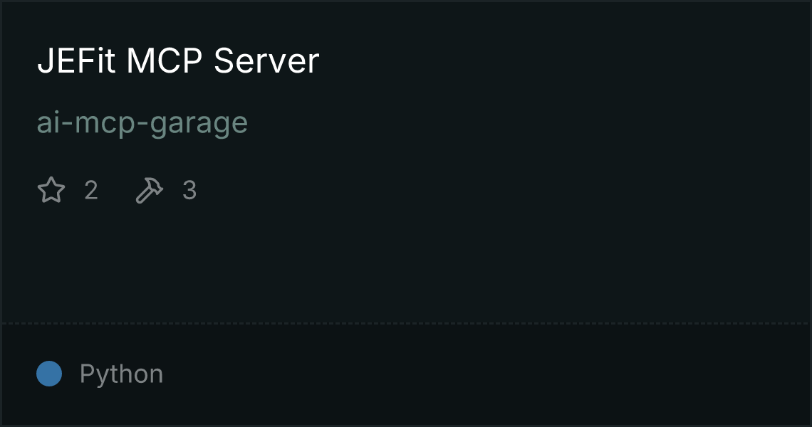 Score | JEFit MCP Server | Glama