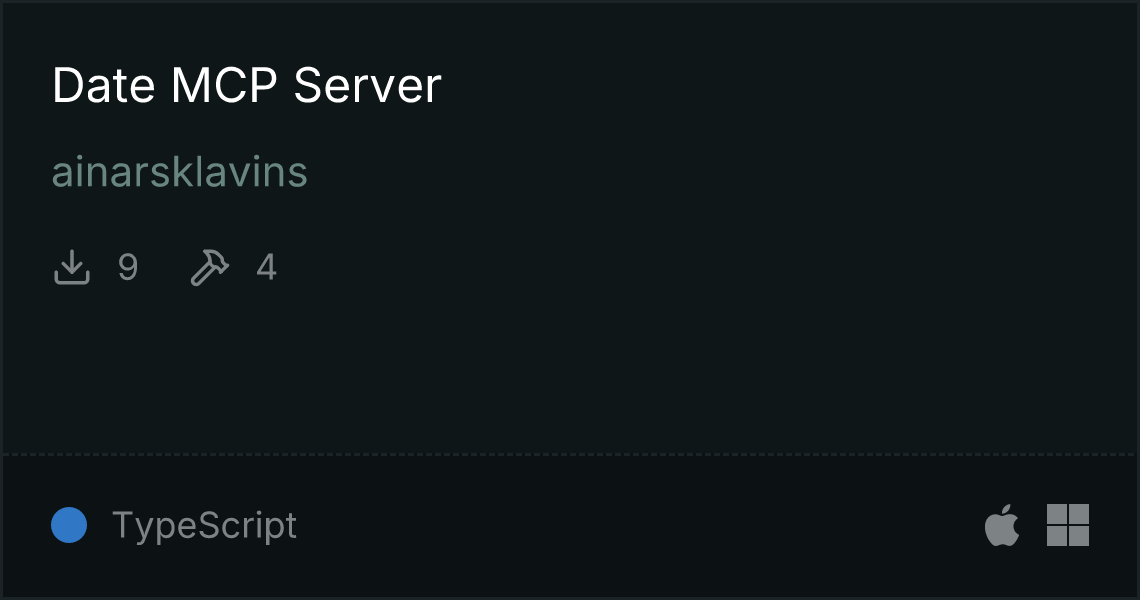 Date MCP Server by ainarsklavins | Glama