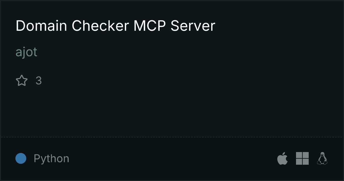 Score | Domain Checker MCP Server | Glama
