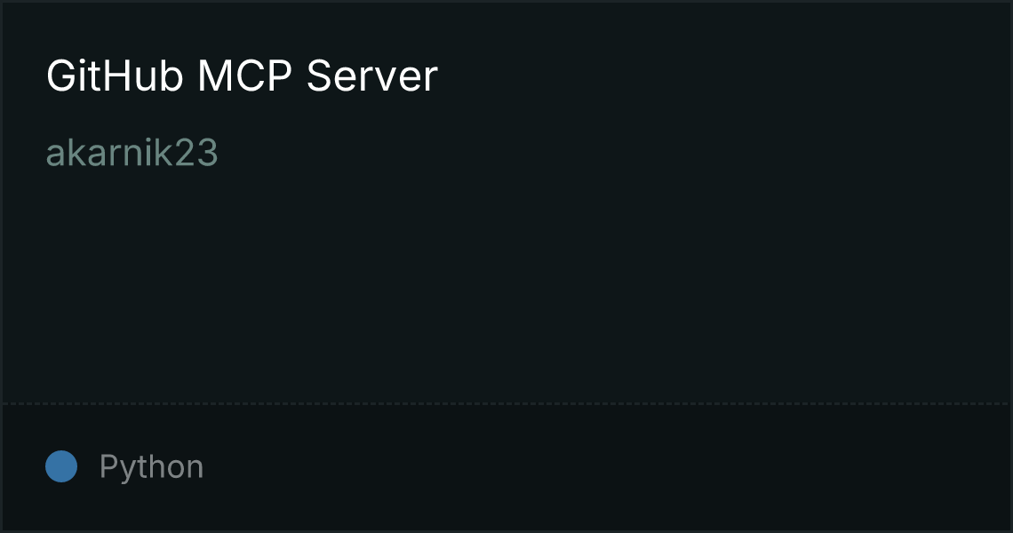 GitHub MCP Server | Glama