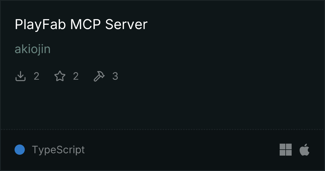 PlayFab MCP Server | Glama
