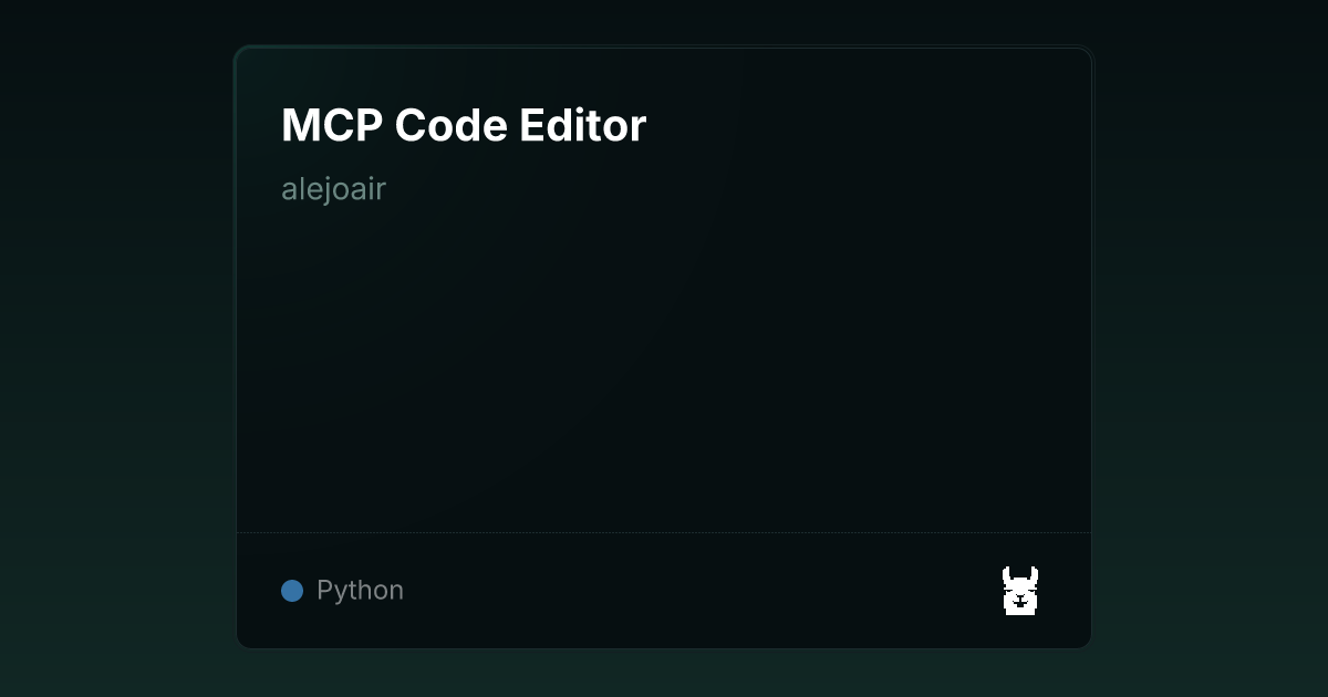 MCP Code Editor by alejoair | Glama