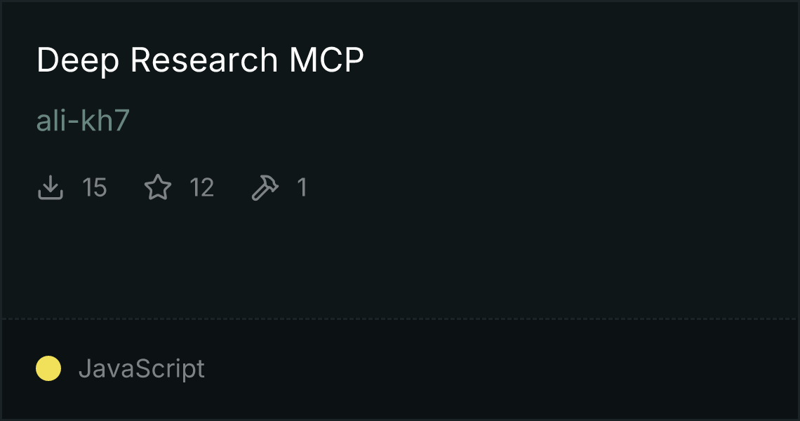 Deep Research MCP by ali-kh7 | Glama