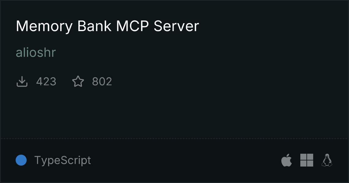 Memory Bank MCP Server | Glama