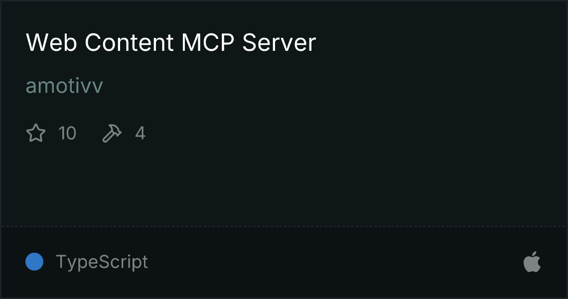 Web Content MCP Server by amotivv | Glama