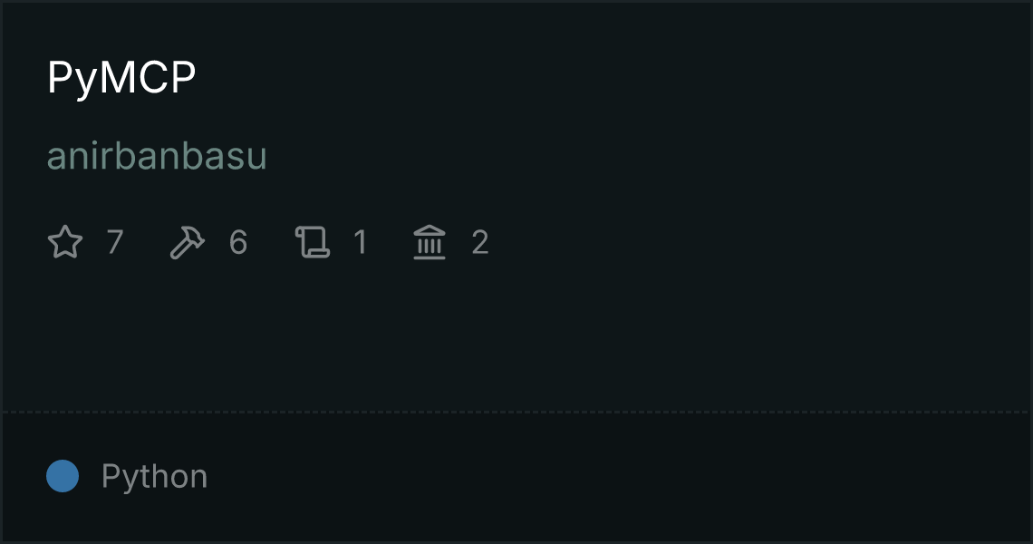 PyMCP by anirbanbasu | Glama