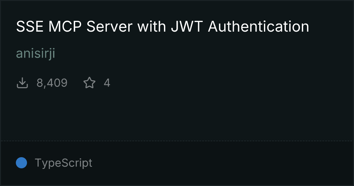 SSE MCP Server with JWT Authentication | Glama