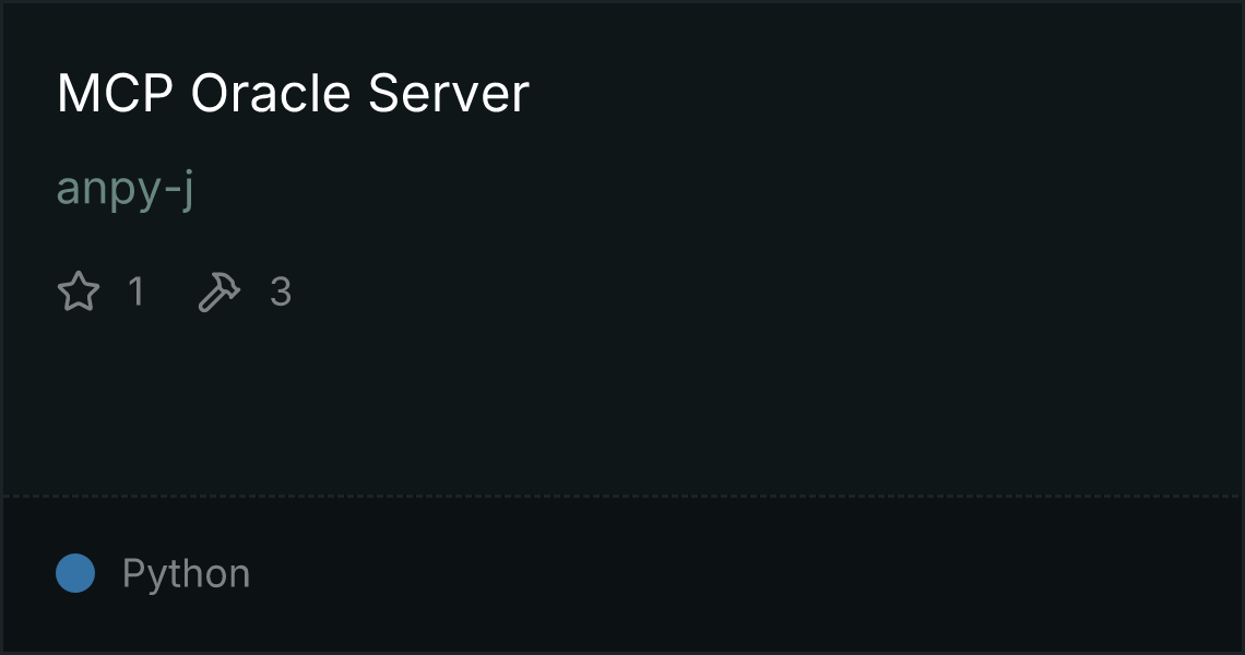MCP Oracle Server by anpy-j | Glama