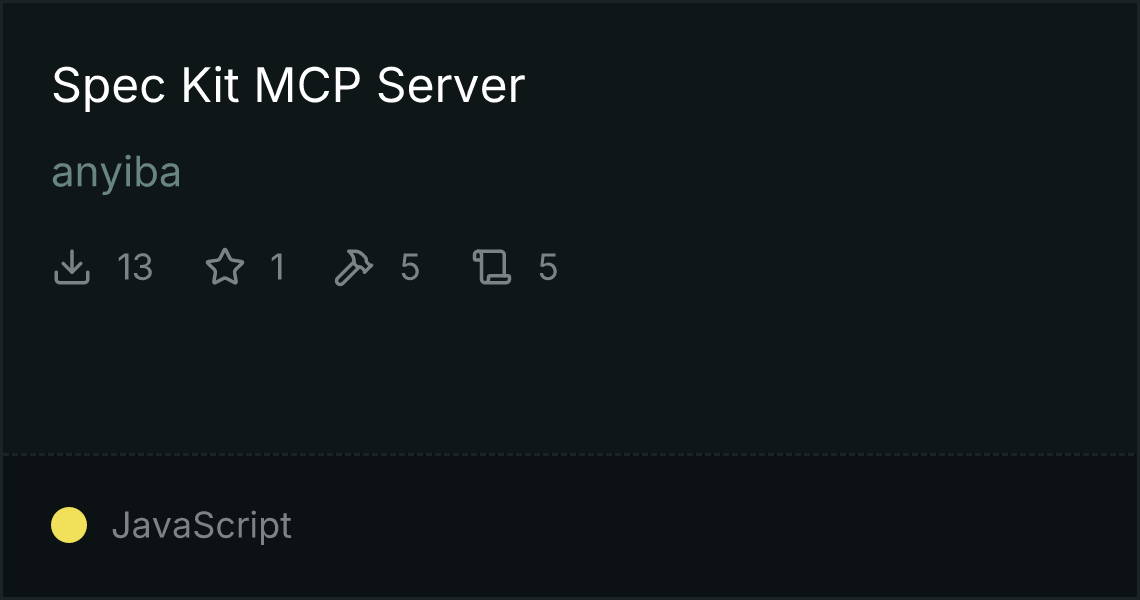 Spec Kit MCP Server by anyiba | Glama