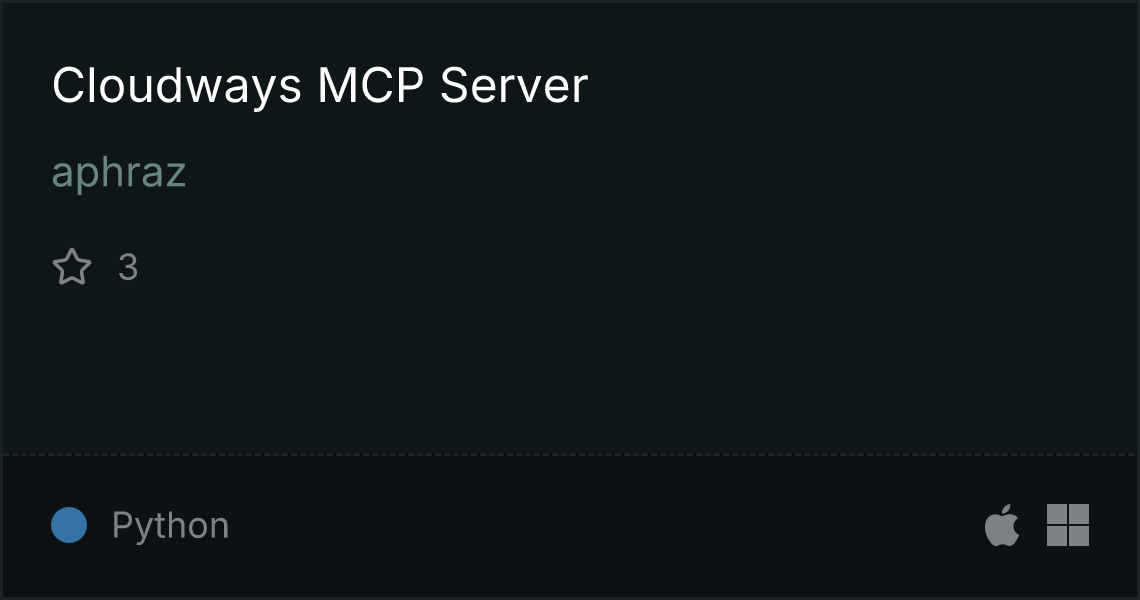 Schema | Cloudways MCP Server | Glama