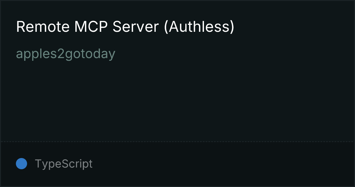 Remote MCP Server (Authless) | Glama