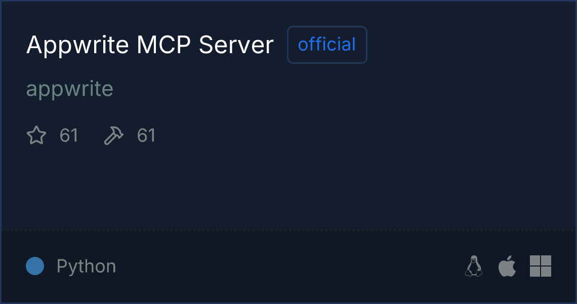 Appwrite MCP Server by appwrite | Glama