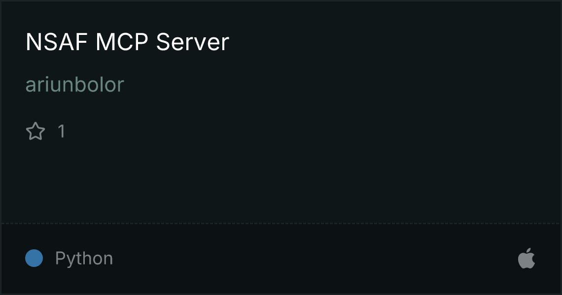 NSAF MCP Server by ariunbolor | Glama