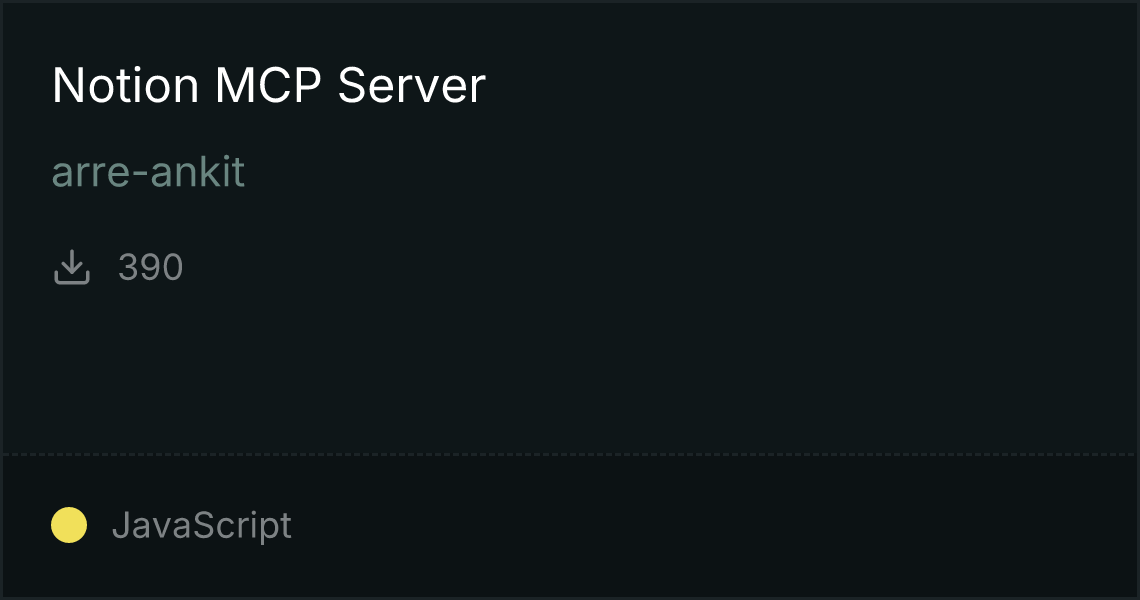 Notion MCP Server | Glama