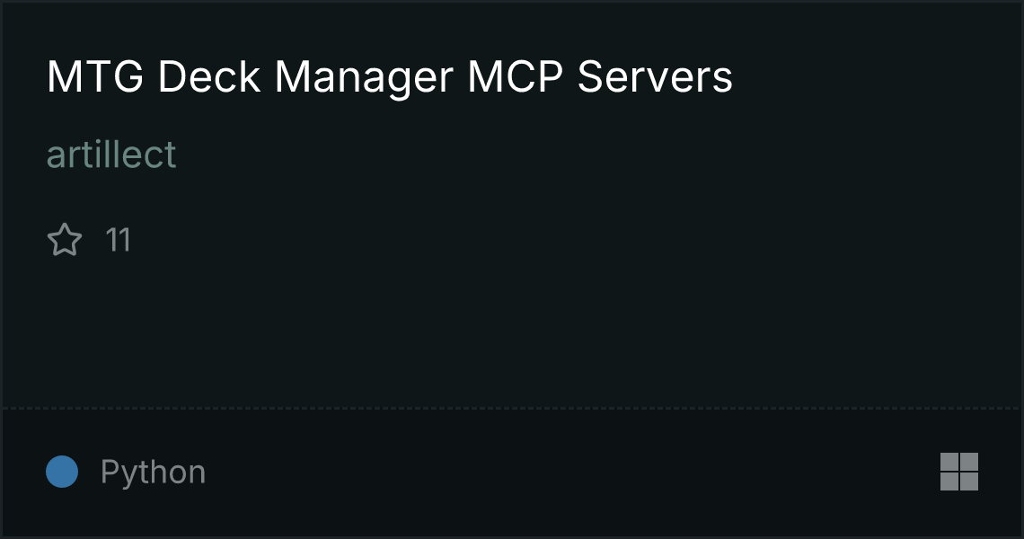 MTG Deck Manager MCP Servers | Glama