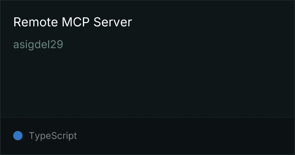 Remote MCP Server | Glama