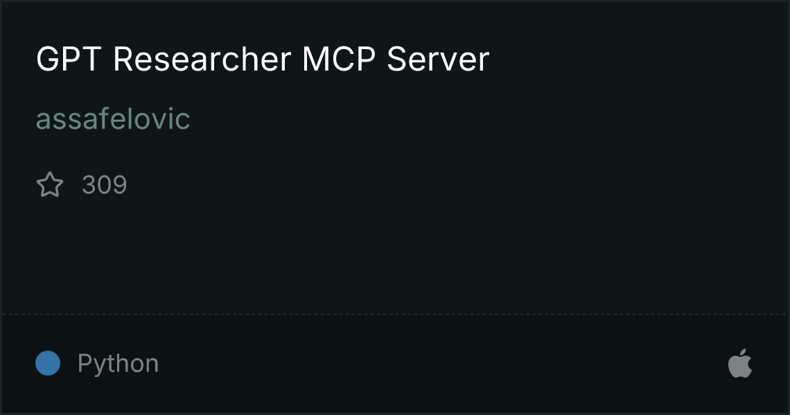 GPT Researcher MCP Server by assafelovic | Glama