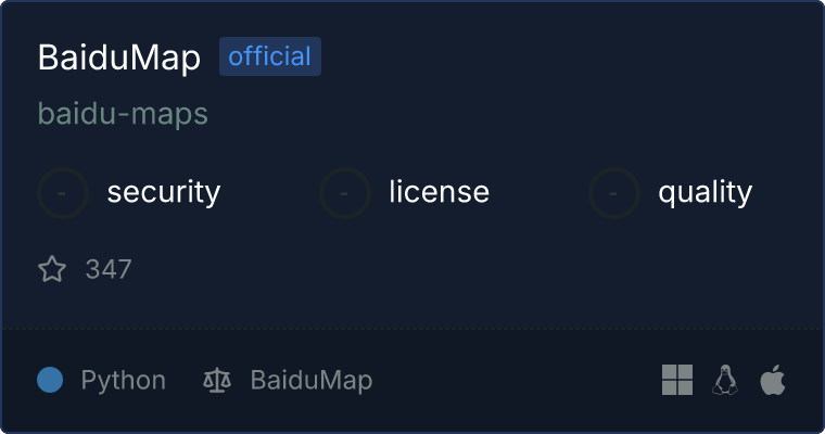 Score | BaiduMap | Glama
