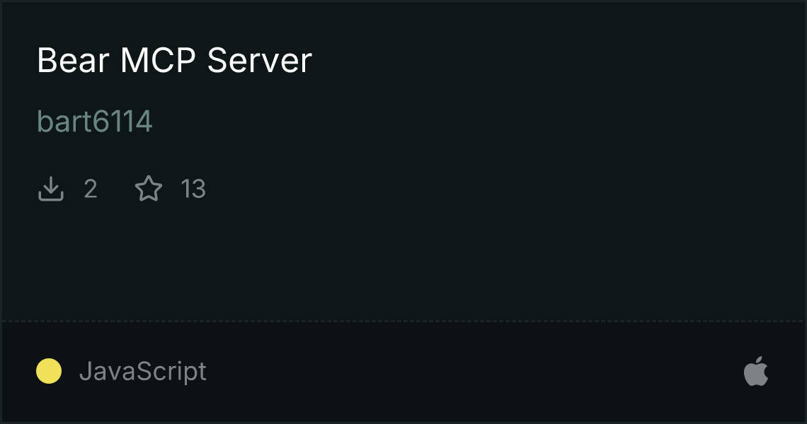 Bear MCP Server | Glama