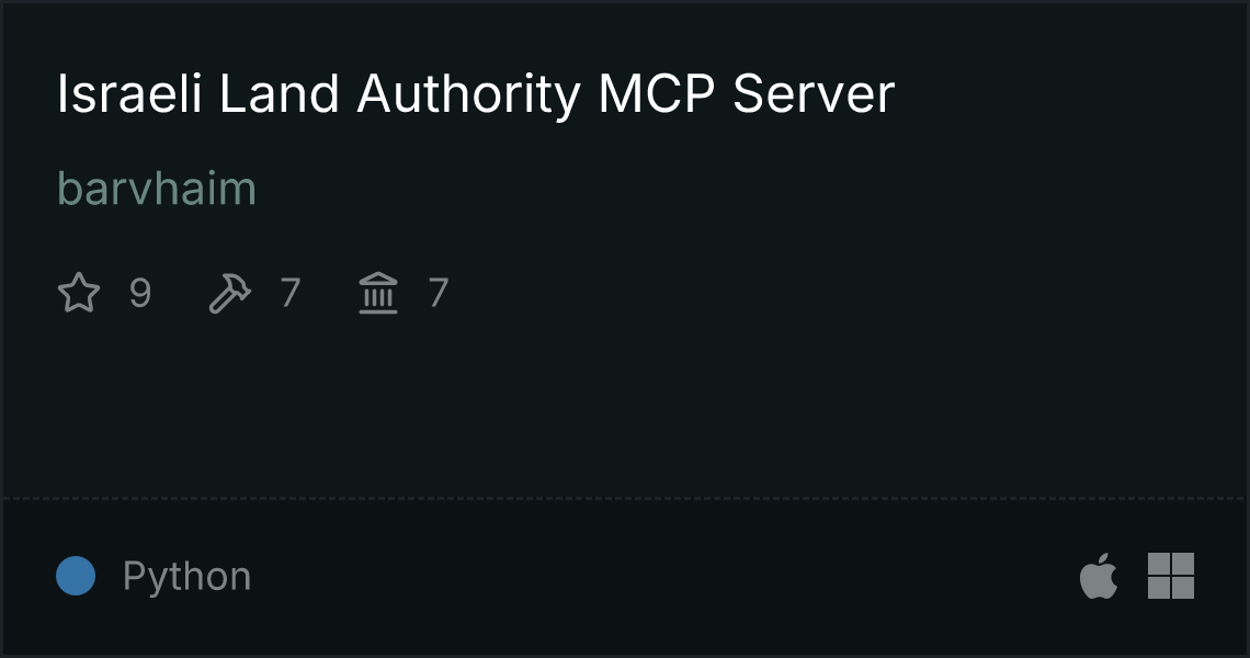 Israeli Land Authority MCP Server by barvhaim | Glama