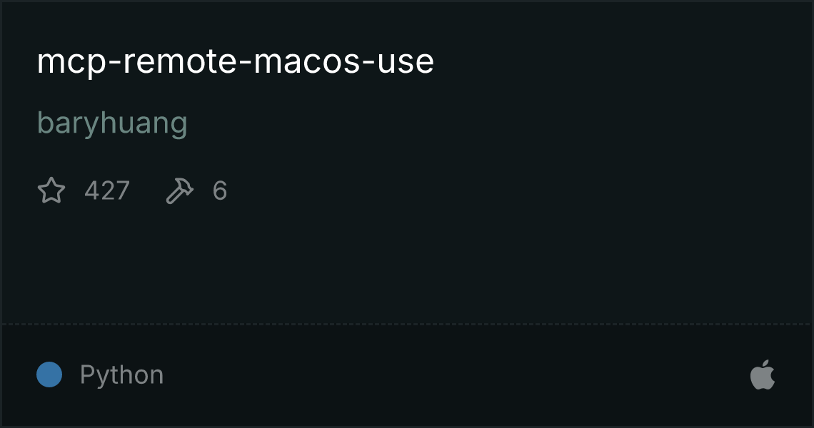 mcp-remote-macos-use by baryhuang | Glama