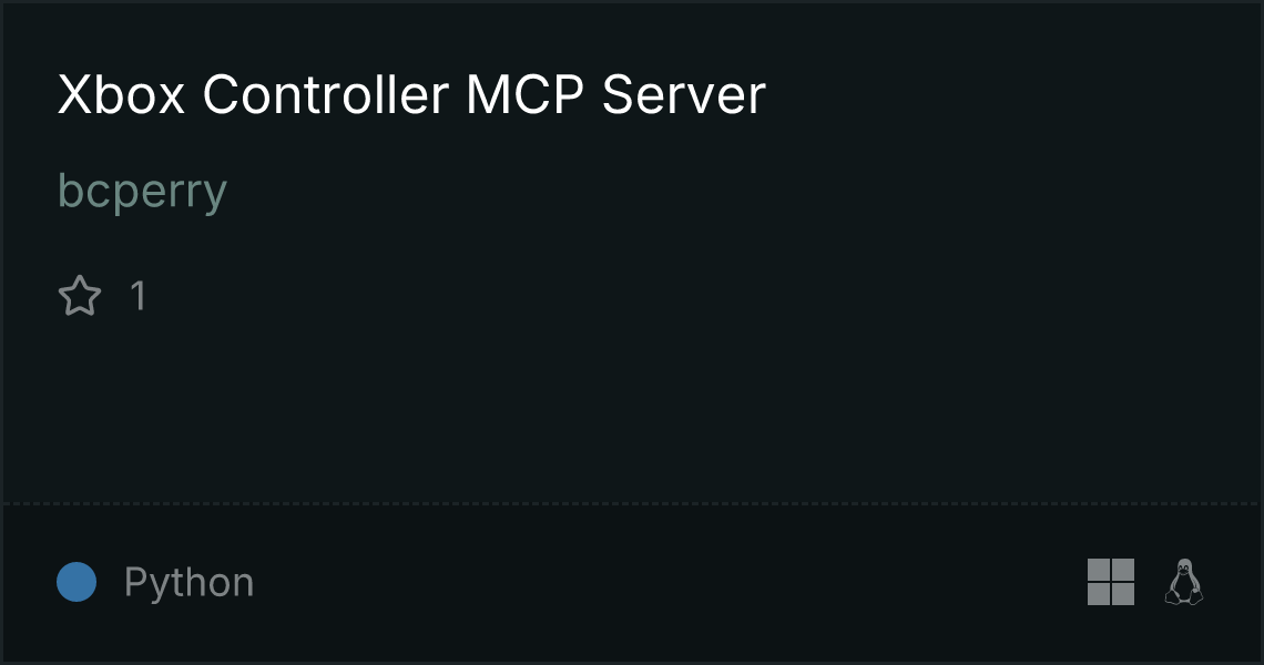 Xbox Controller MCP Server by bcperry | Glama