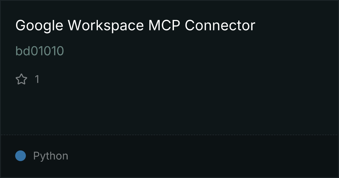 Google Workspace MCP Connector | Glama