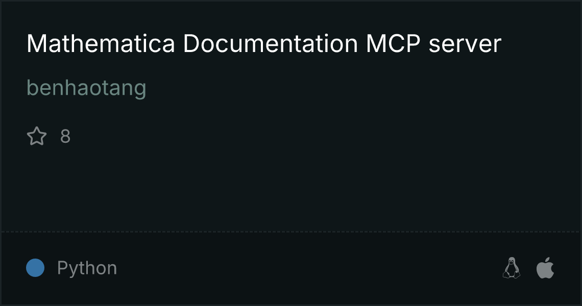 Mathematica Documentation MCP server by benhaotang | Glama